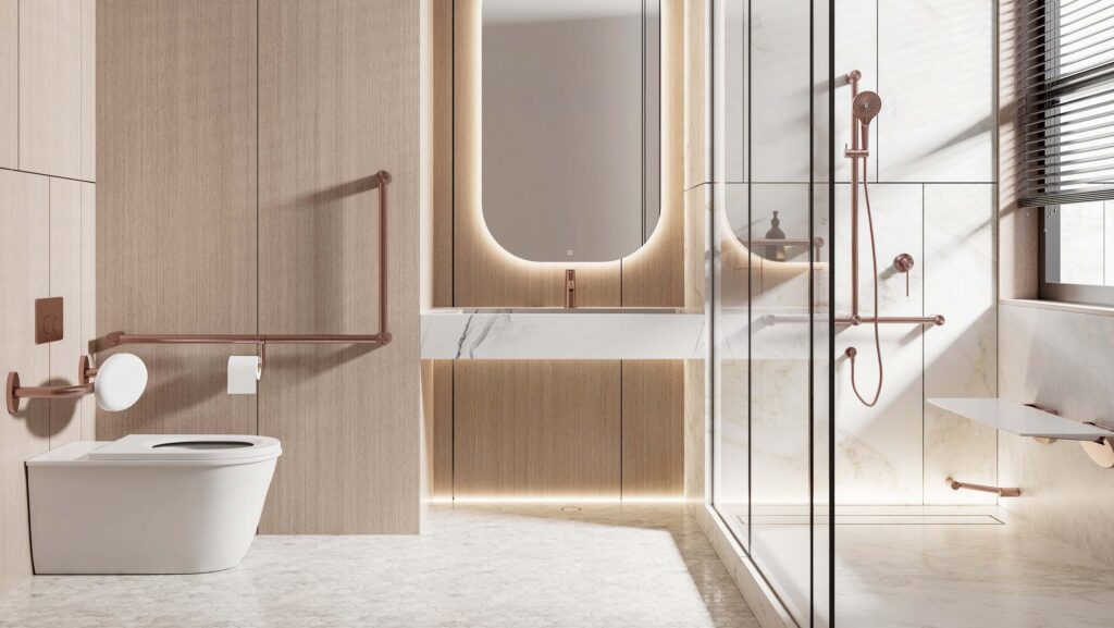 MECCA CARE 25MM GRAB RAIL AND ADJUSTABLE SHOWER RAIL SET 900MM ...